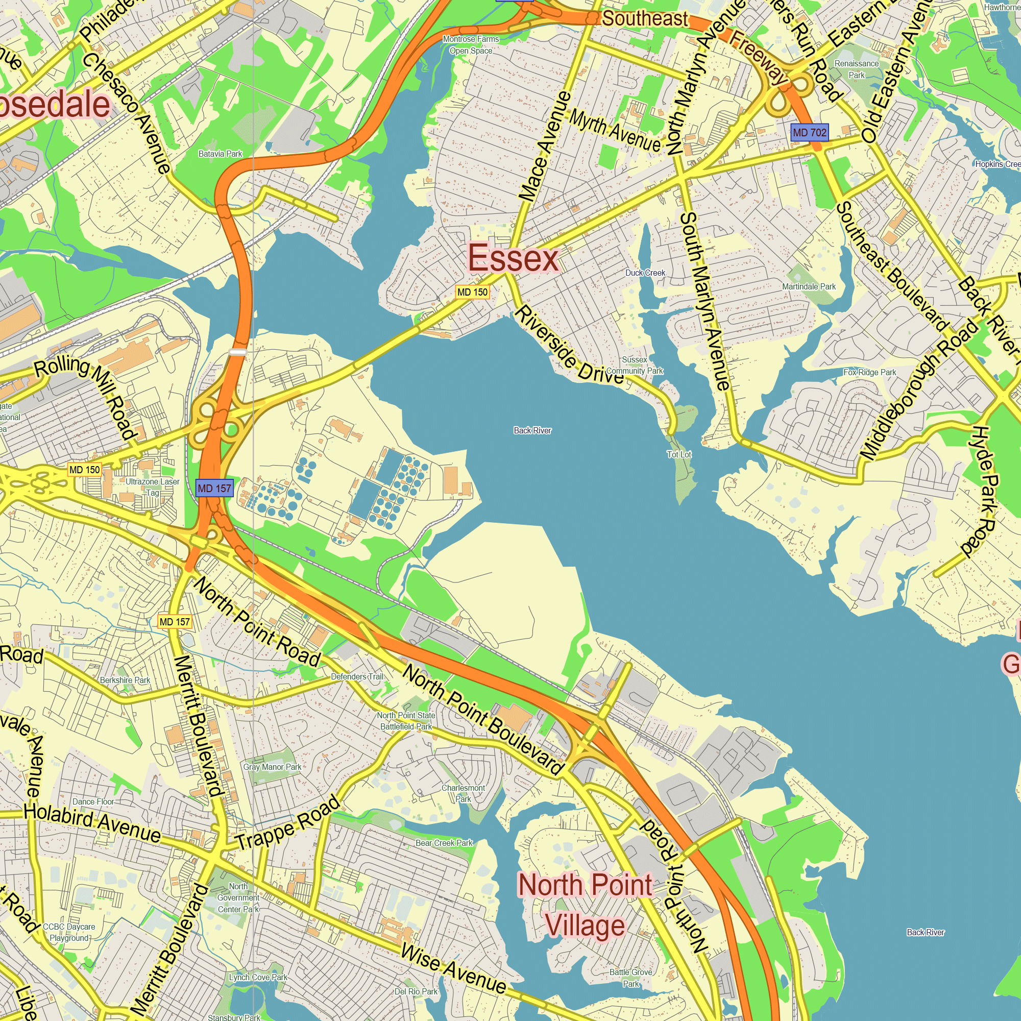 Baltimore Maryland US printable editable PDF layered Vector Map