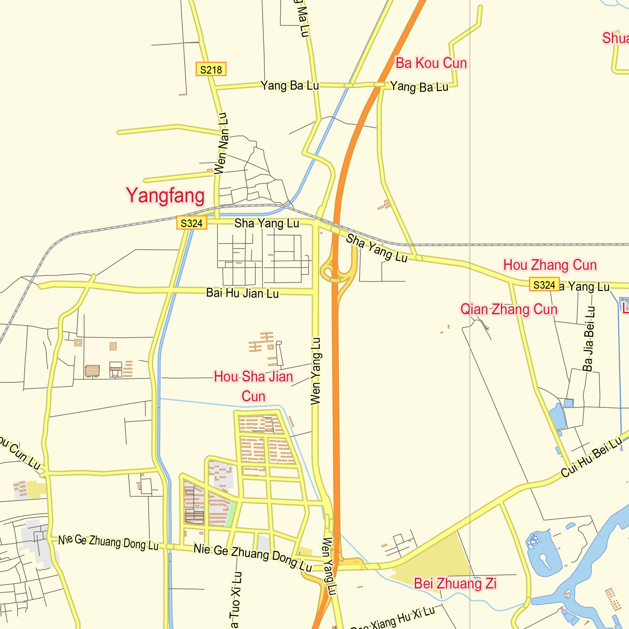 Beijing China (english) printable editable PDF layered Vector Map ...