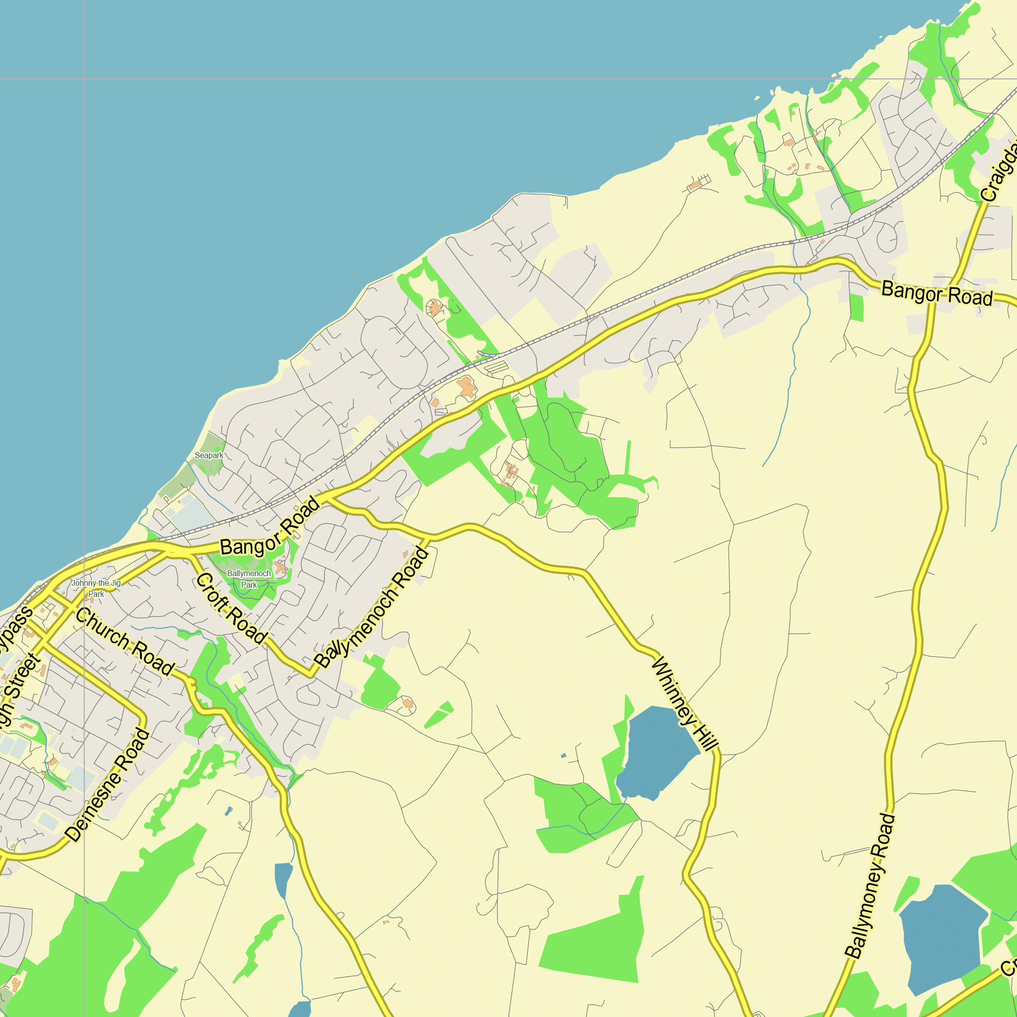 Belfast UK Northern Ireland printable editable PDF layered Vector Map