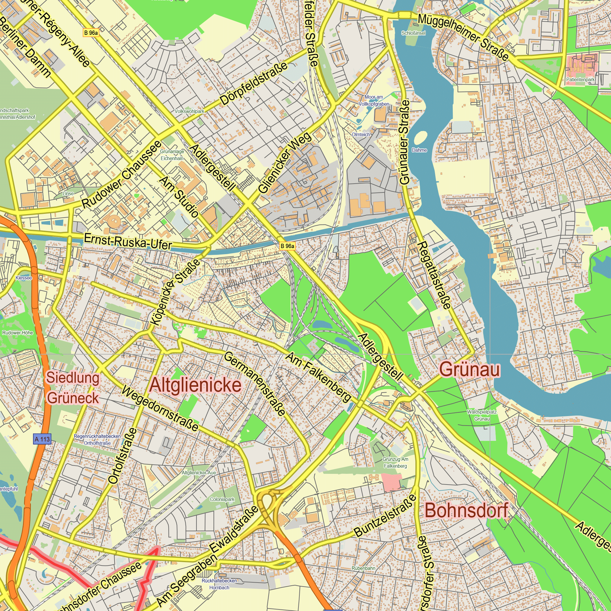 Berlin Germany printable editable layered PDF Vector Map – Maps in ...