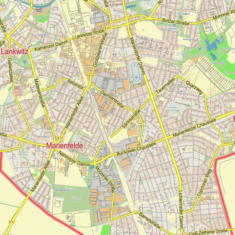 Berlin Germany printable editable layered PDF Vector Map – Maps in ...