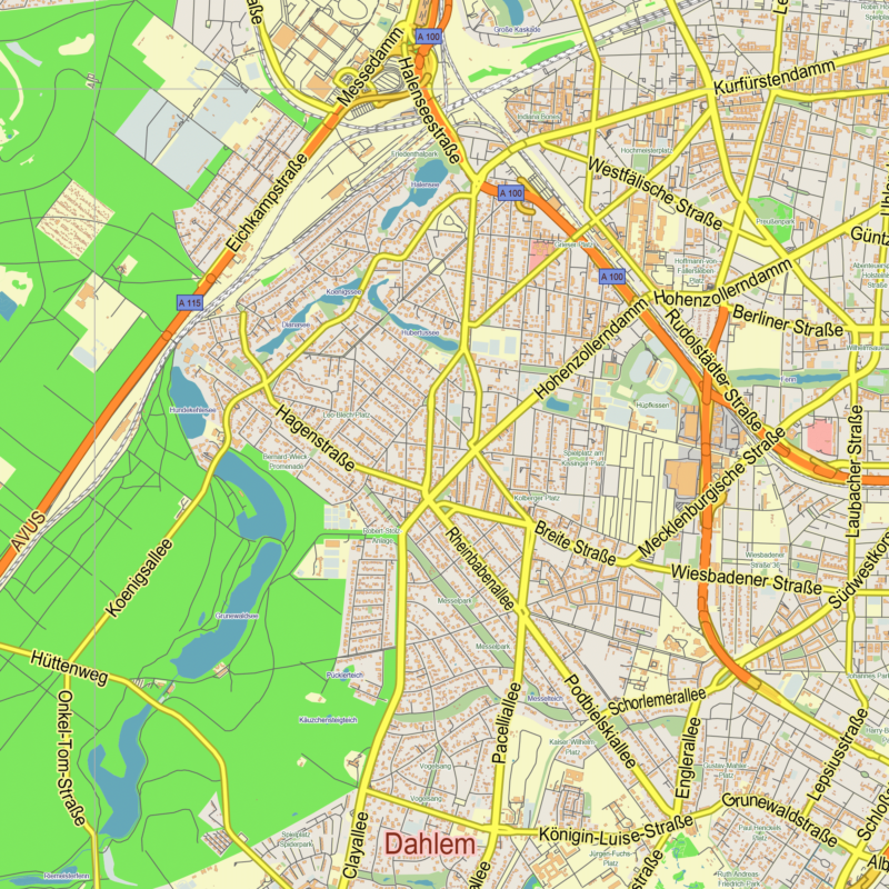 Berlin Germany printable editable layered PDF Vector Map – Maps in ...