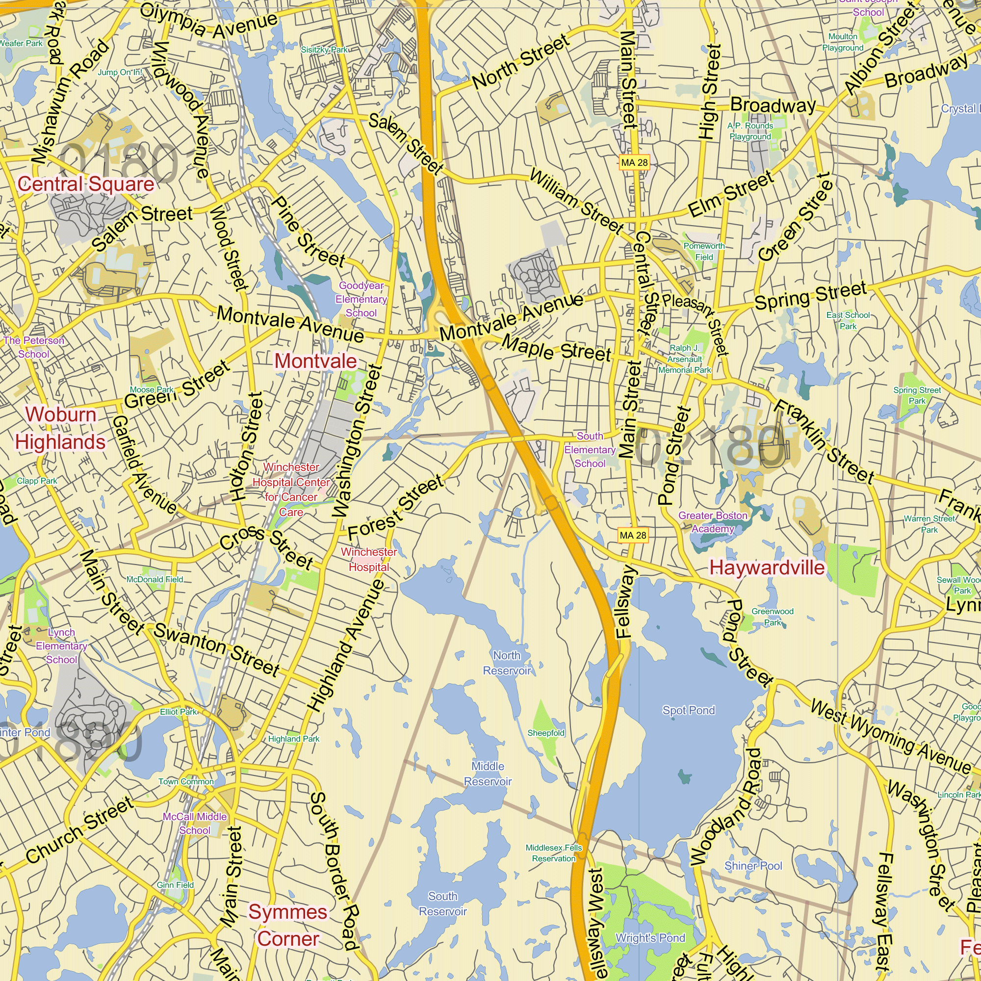 Boston Massachusetts + zipcodes US printable editable layered PDF ...