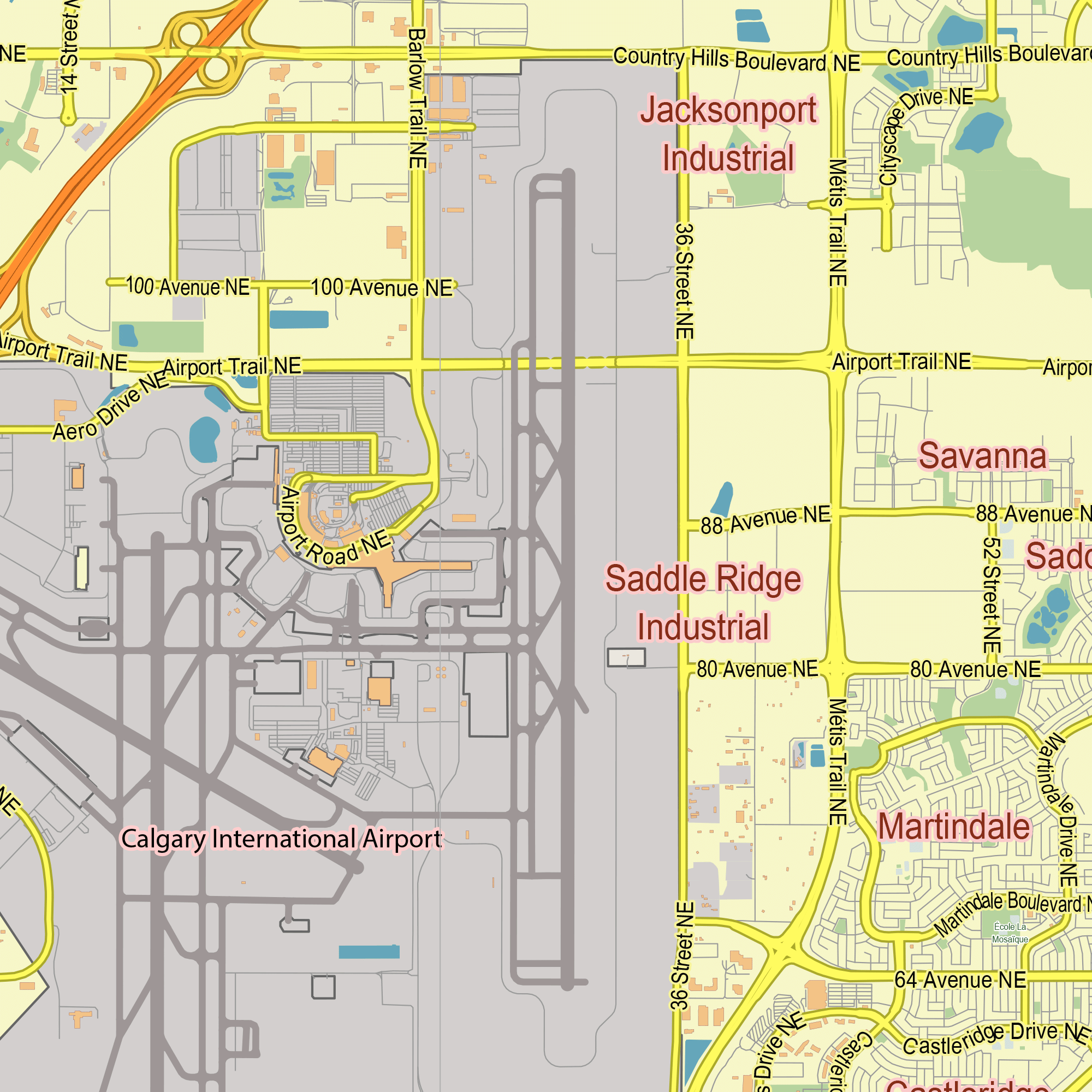 Calgary Alberta Canada printable editable layered PDF Vector Map – Maps ...