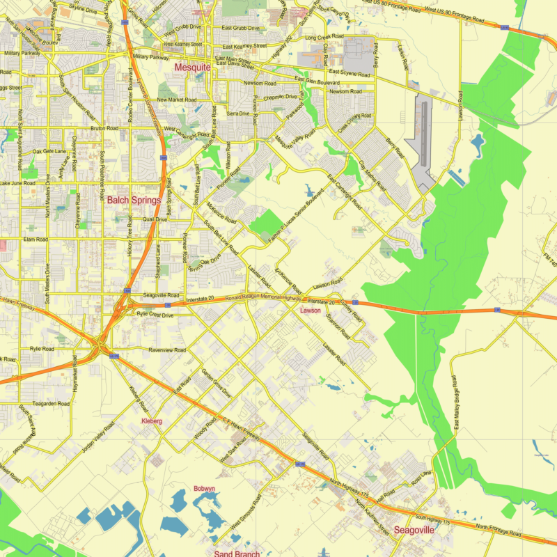 Dallas Texas US printable editable layered PDF Vector Map – Maps in ...