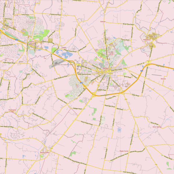 Dayton Springfield Ohio US printable editable layered PDF Vector Map ...