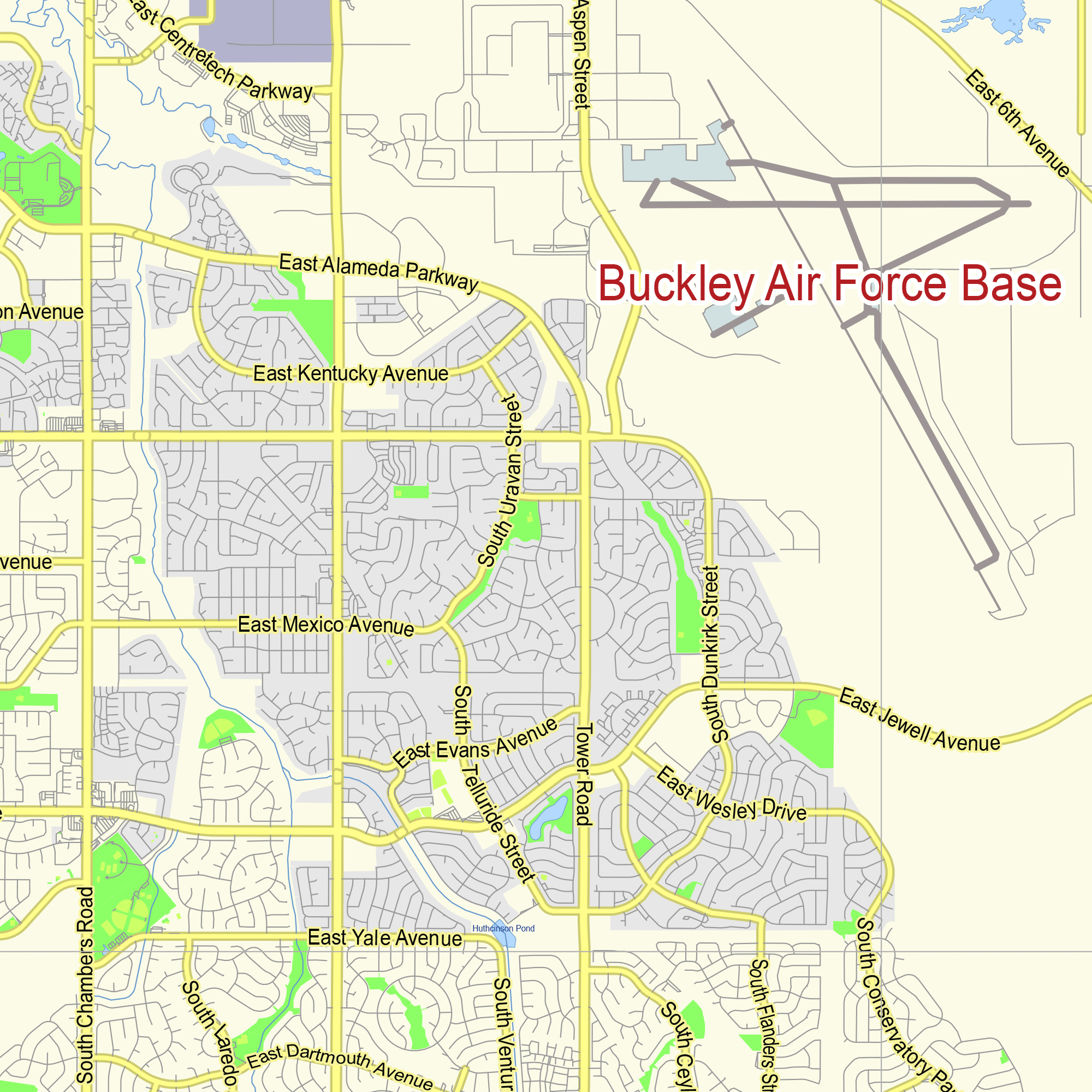 Denver Colorado US printable editable layered PDF Vector Map – Maps in ...