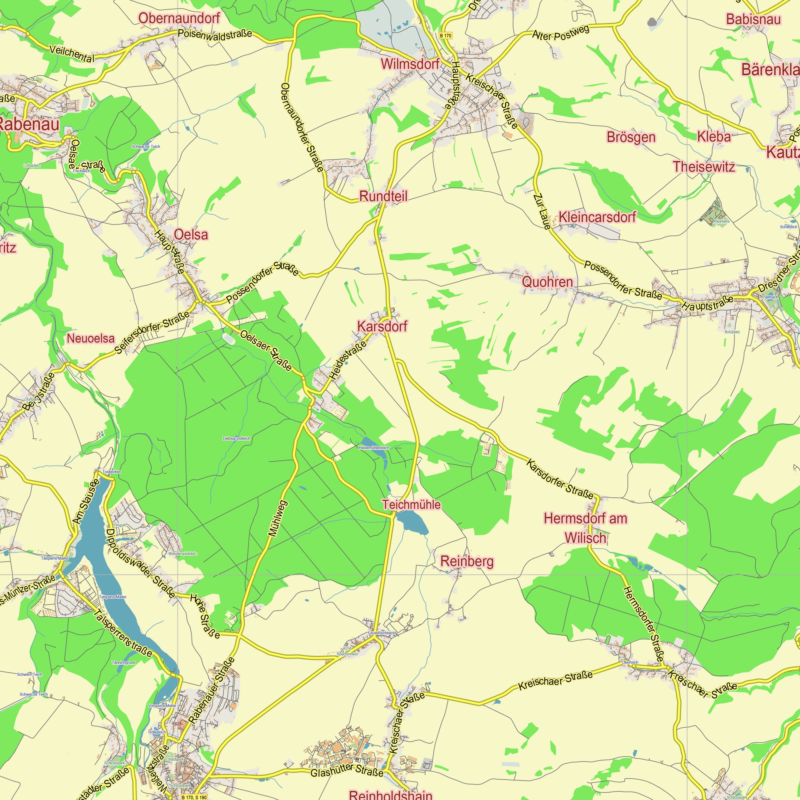 Dresden Germany printable editable layered PDF Vector Map