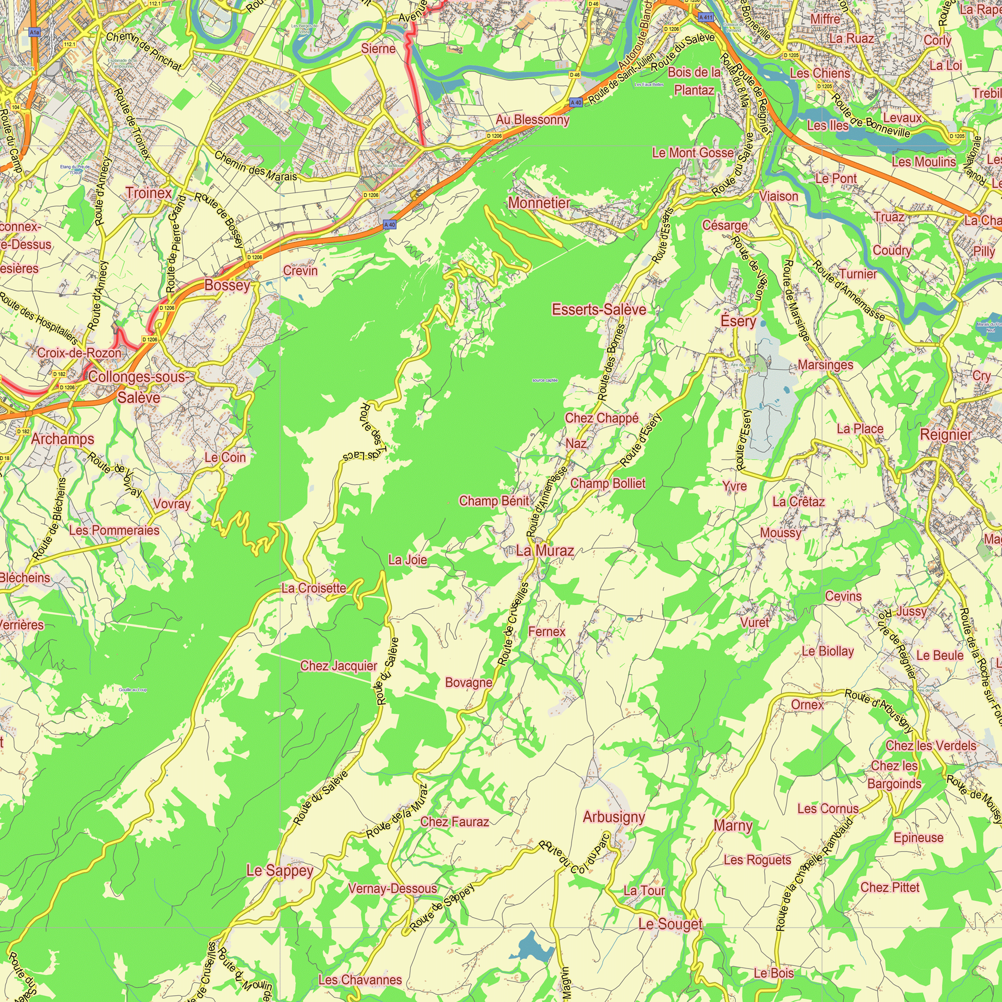 Geneva Switzerland printable editable layered PDF Vector Map – Maps in ...