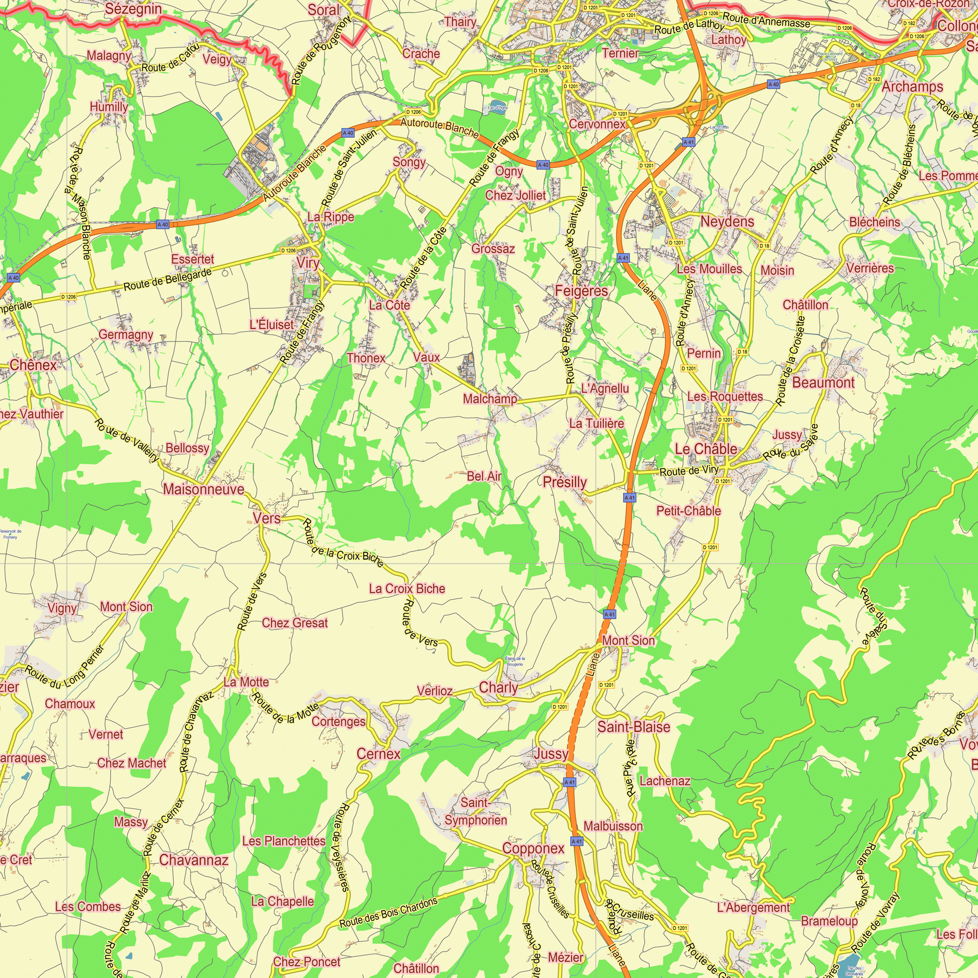 Geneva Switzerland printable editable layered PDF Vector Map – Maps in ...