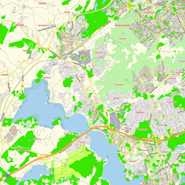 Helsinki Finland printable editable layered PDF Vector Map – Maps in ...