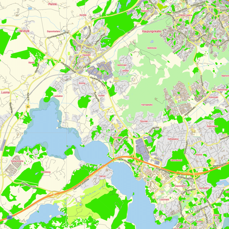 Helsinki Finland printable editable layered PDF Vector Map – Maps in ...