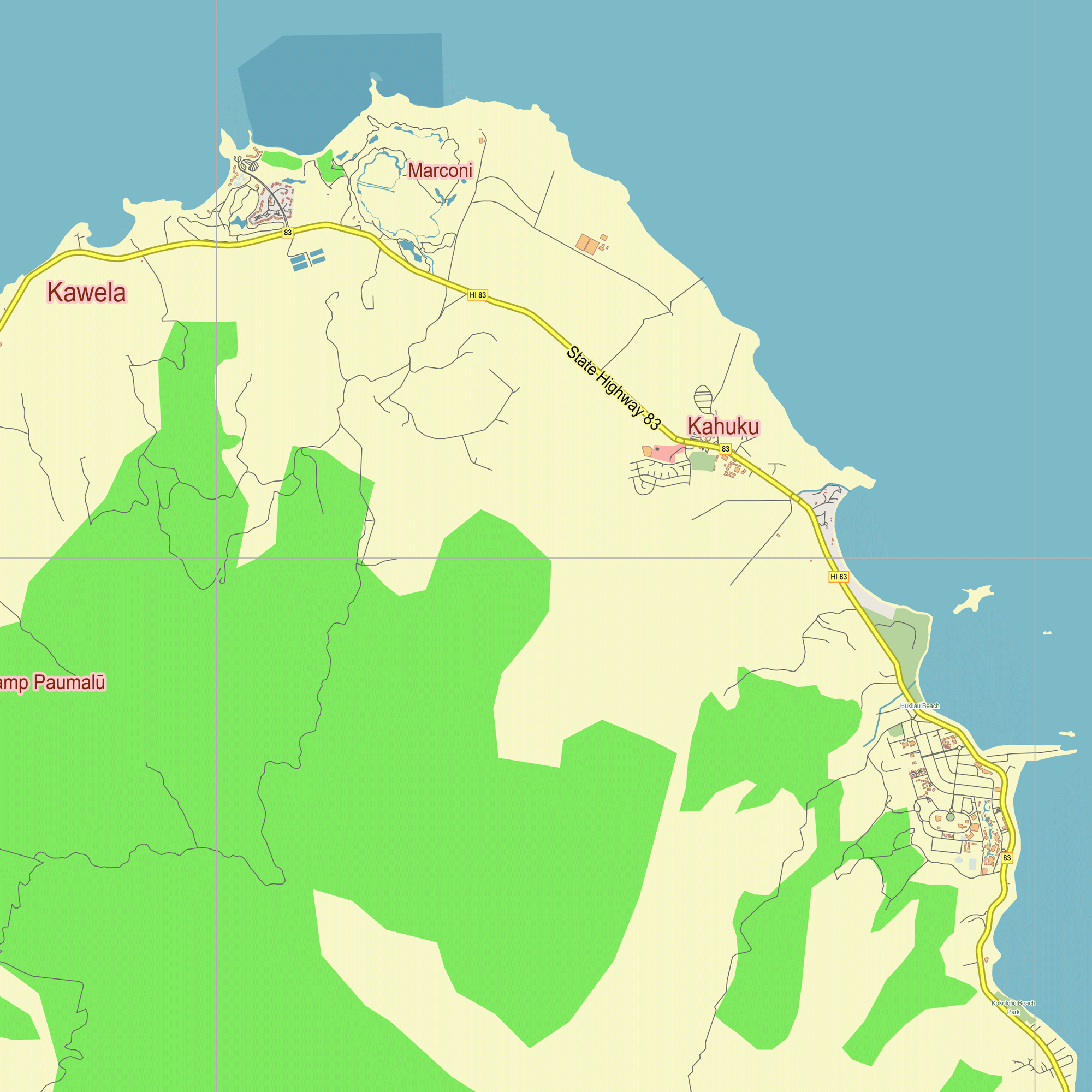 Honolulu Hawaii US printable editable layered PDF Vector Map – Maps in ...