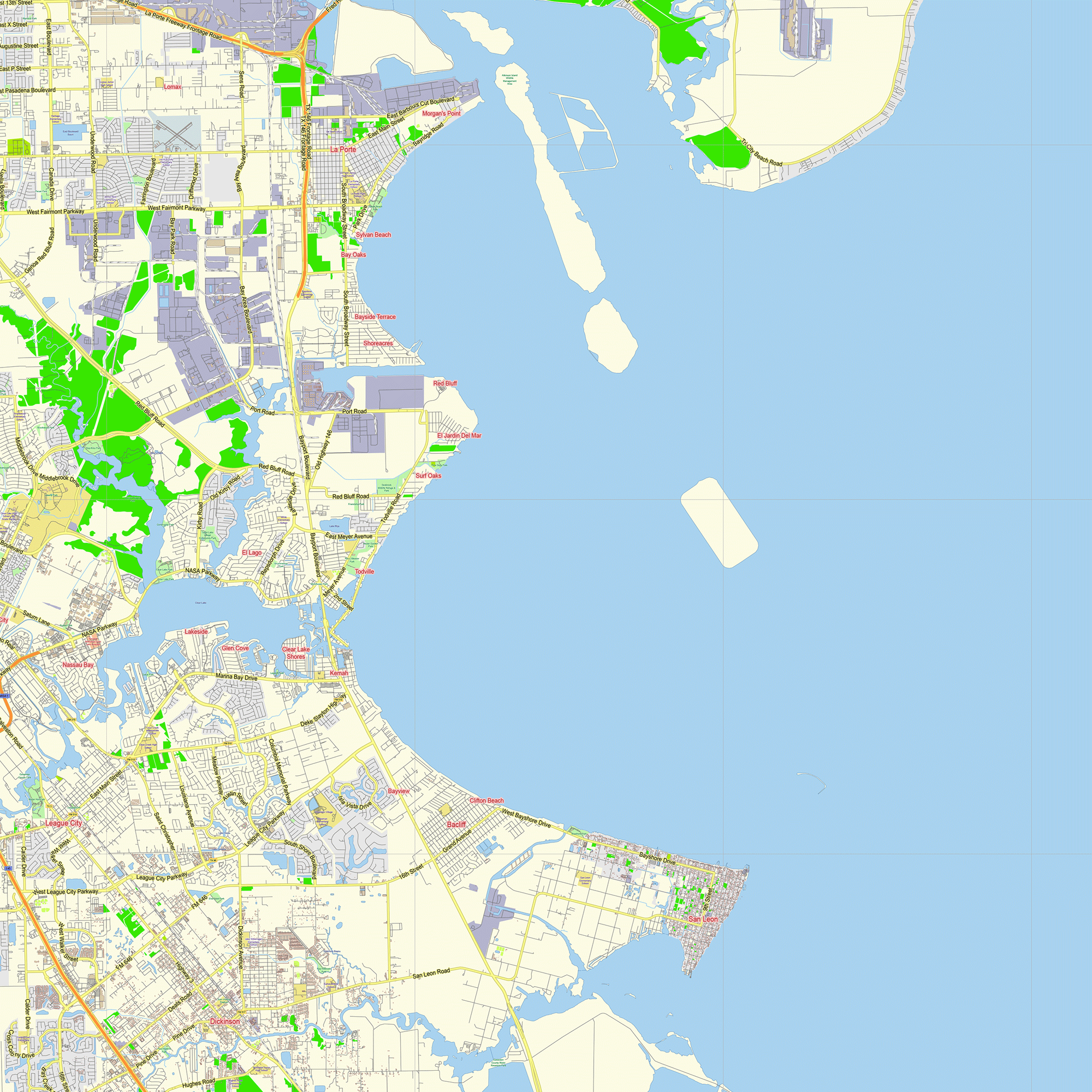 Houston Texas US printable editable layered PDF Vector Map