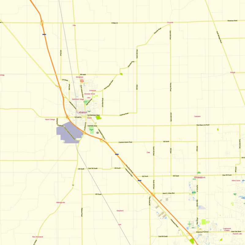 Indianapolis Indiana US printable editable layered PDF Vector Map v.2 ...