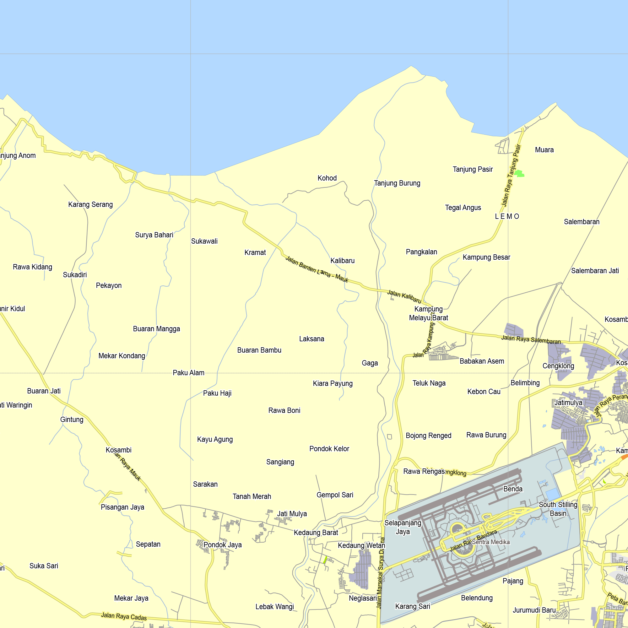 Jakarta Indonesia printable editable layered PDF Vector Map – Maps in ...