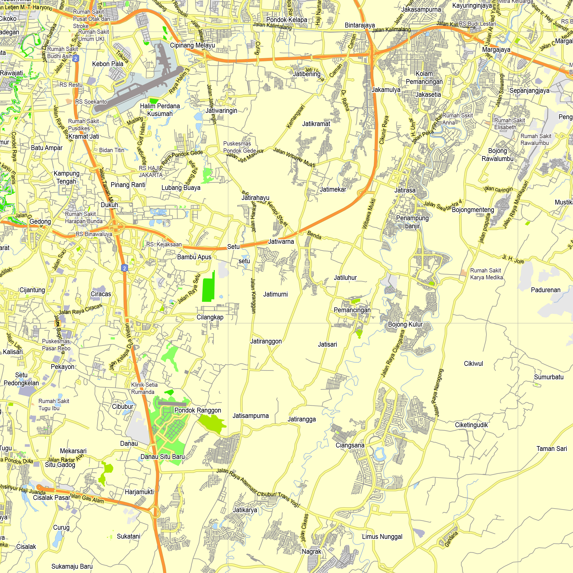 Jakarta Indonesia printable editable layered PDF Vector Map – Maps in ...