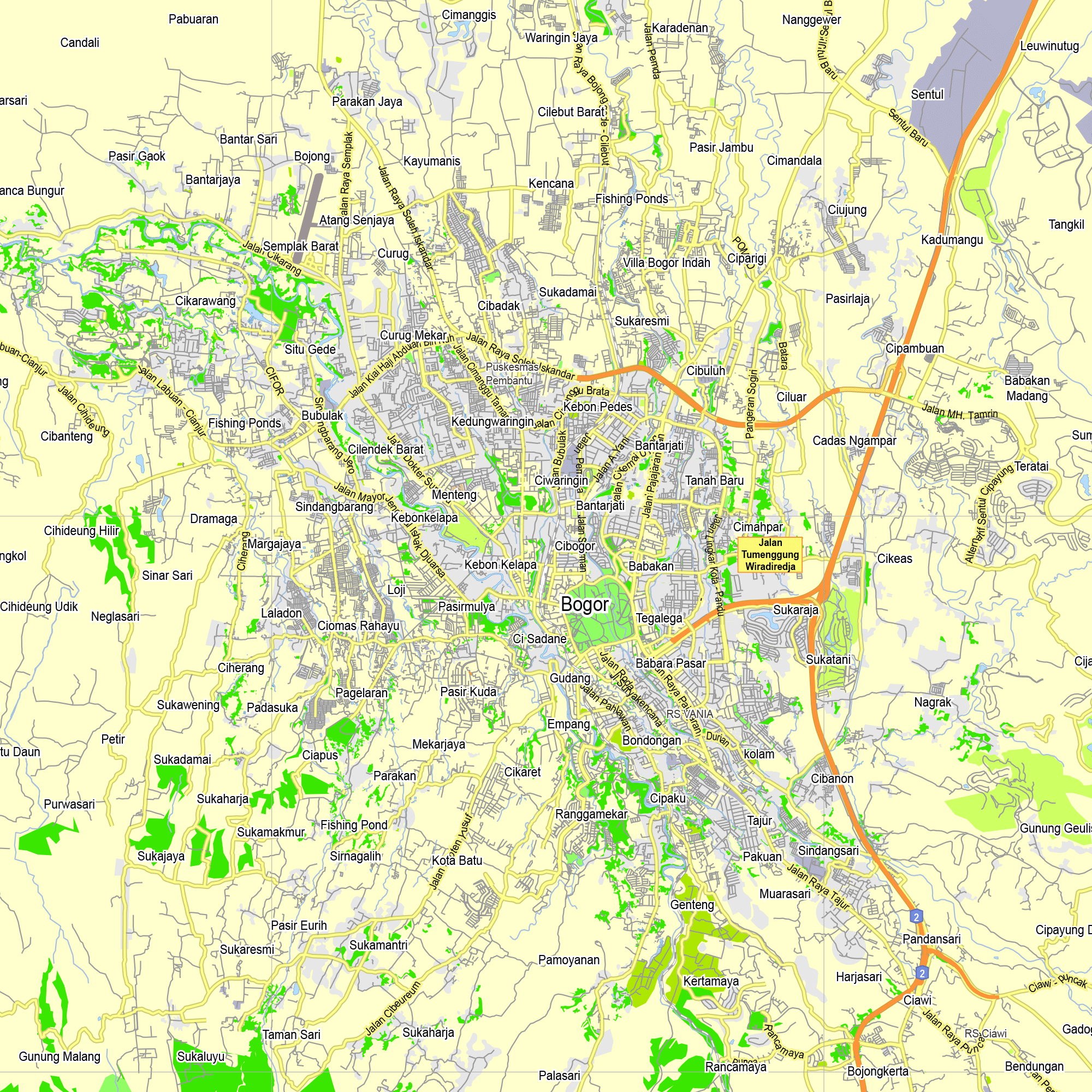 Jakarta Indonesia printable editable layered PDF Vector Map – Maps in ...