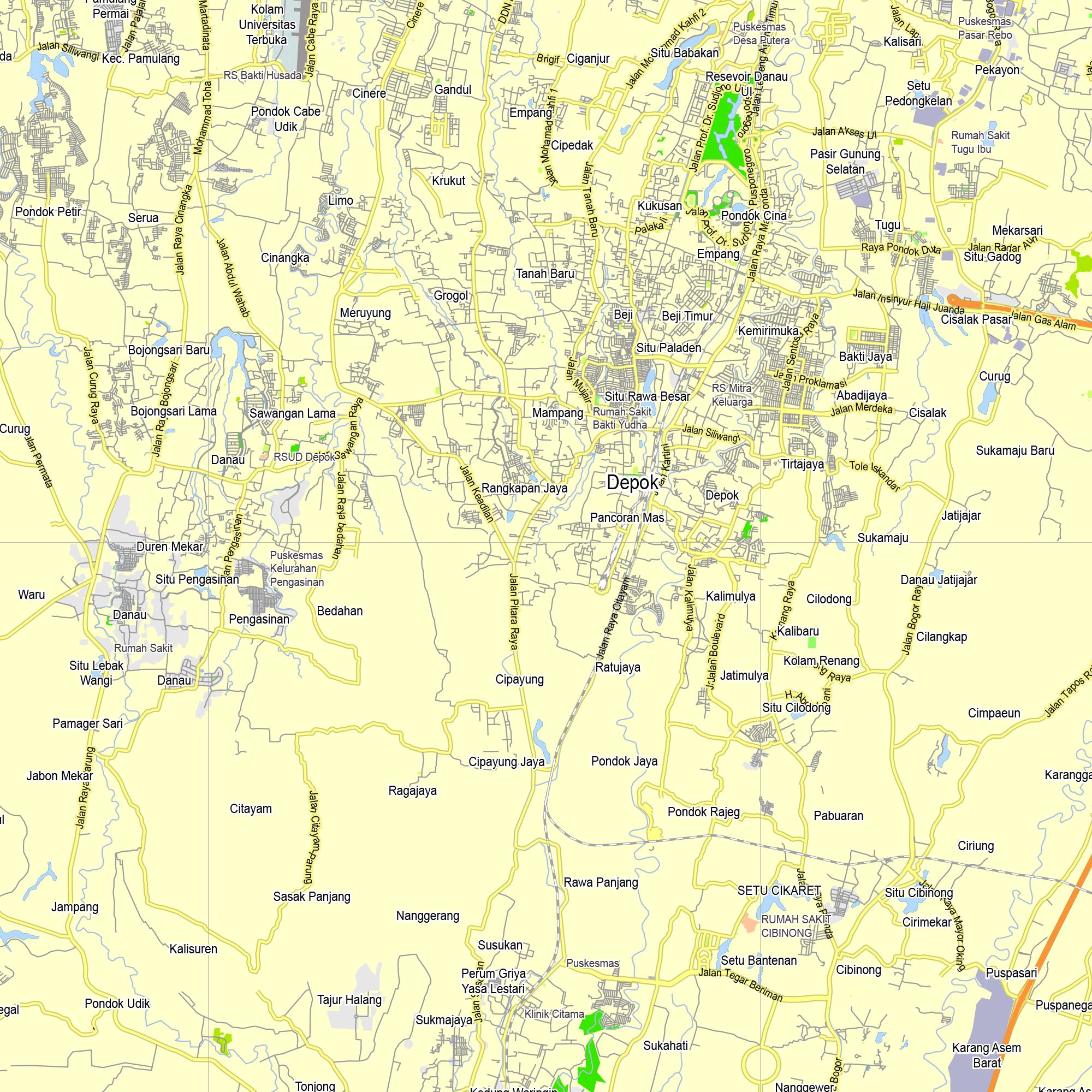 Jakarta Indonesia printable editable layered PDF Vector Map – Maps in ...