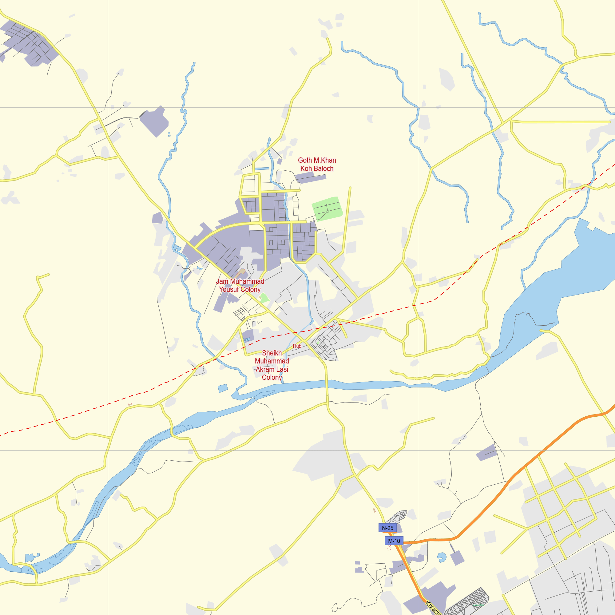 Karachi Pakistan printable editable layered PDF Vector Map