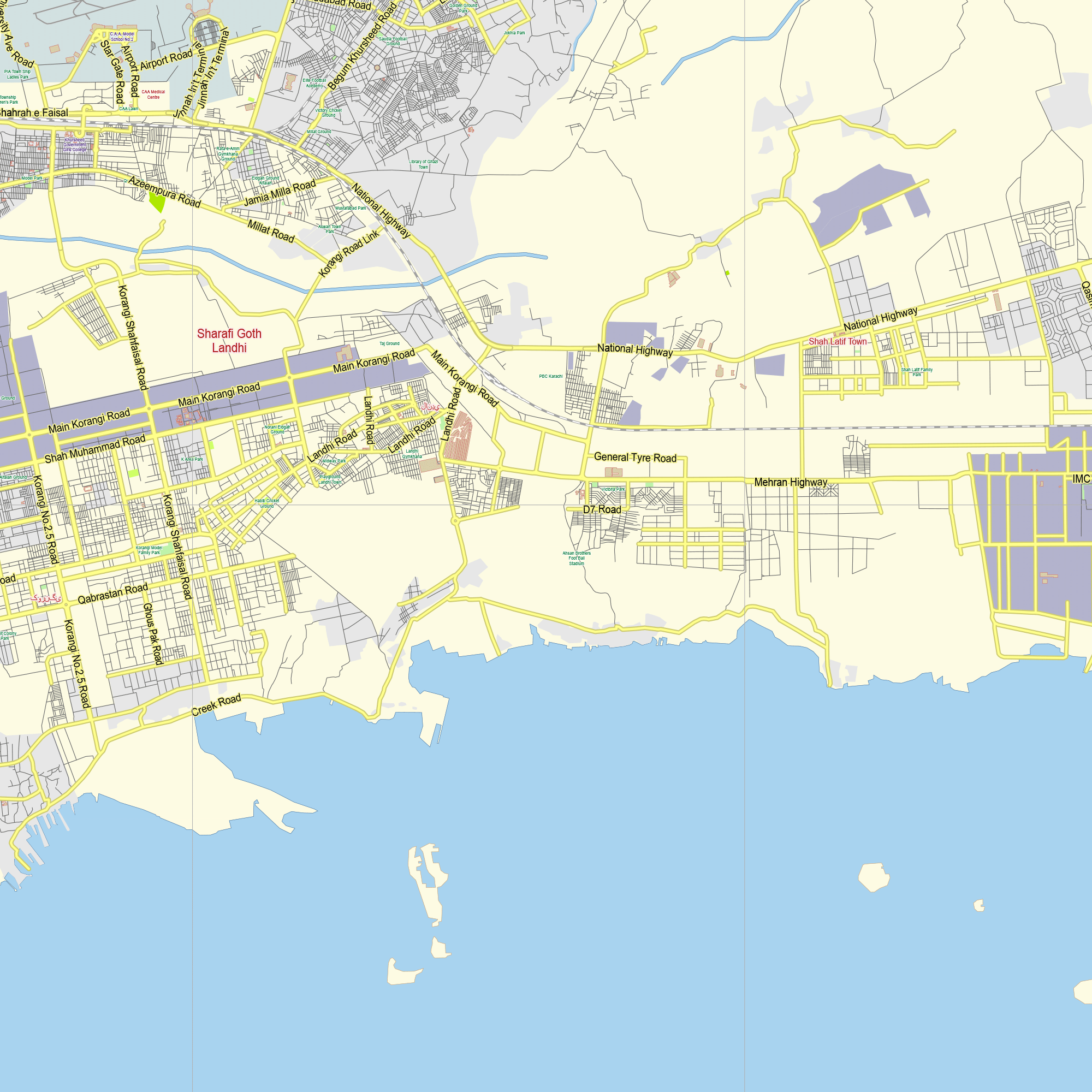 Karachi Pakistan printable editable layered PDF Vector Map – Maps in ...