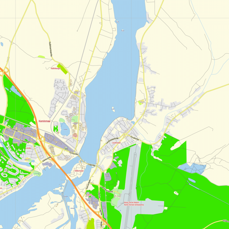 Kemi Tornio Finland printable editable layered PDF Vector Map – Maps in ...