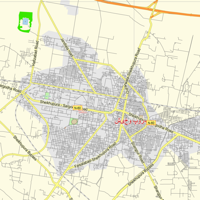 Lahore Pakistan printable editable layered PDF Vector Map – Maps in ...