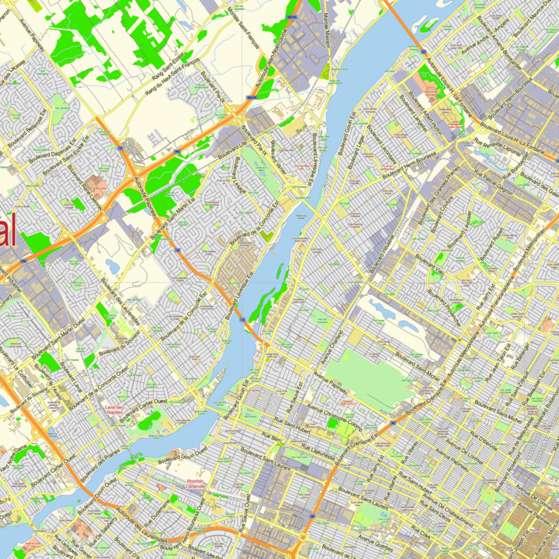 Laval Quebec Canada printable editable layered PDF Vector Map – Maps in ...