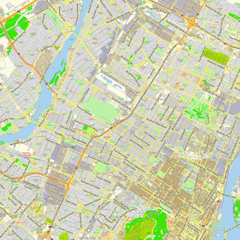 Laval Quebec Canada printable editable layered PDF Vector Map – Maps in ...