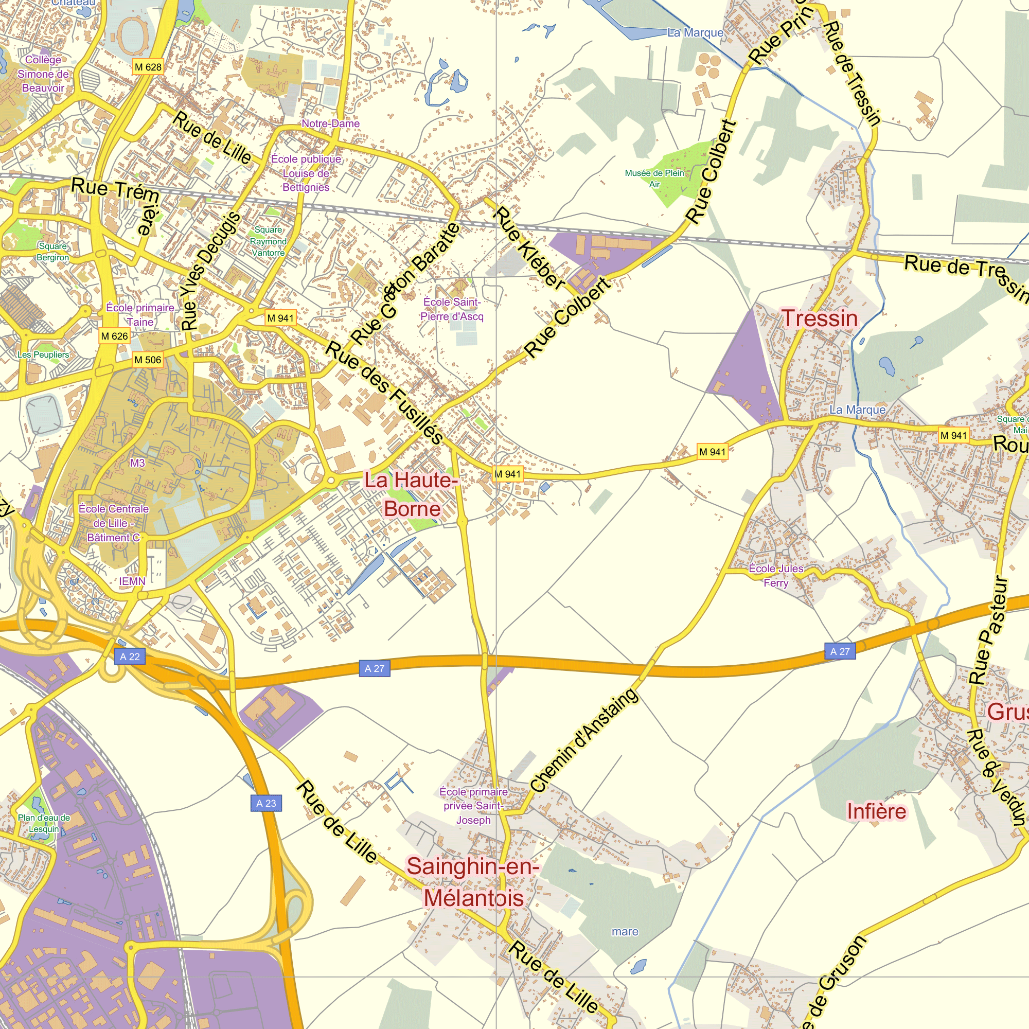 Lille France printable editable layered PDF Vector Map – Maps in Vector ...