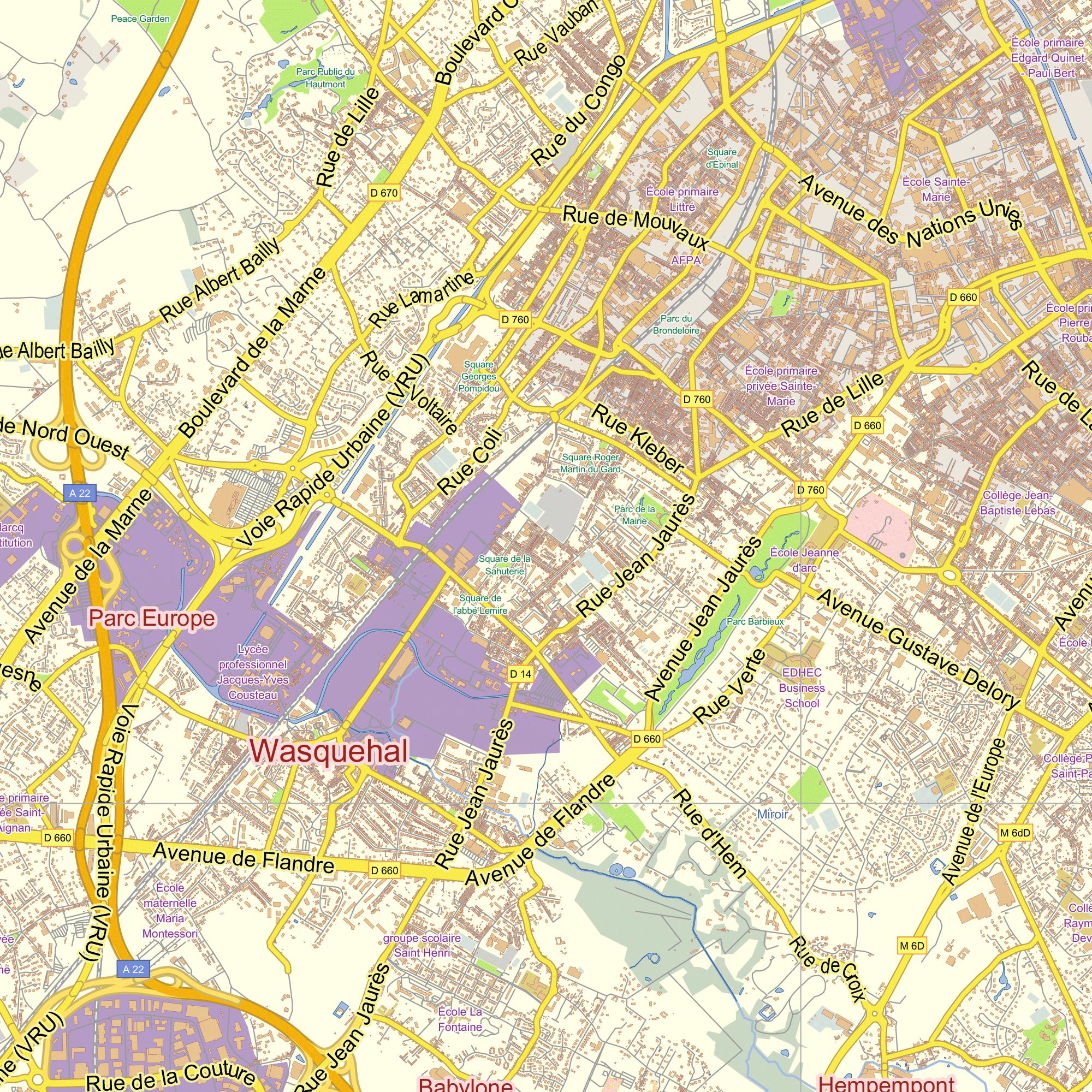 Lille France printable editable layered PDF Vector Map – Maps in Vector ...