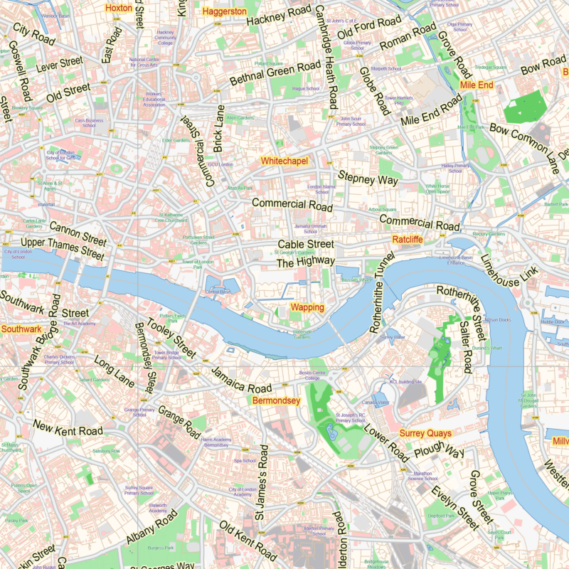 London Center UK printable editable layered PDF Vector Map v.2