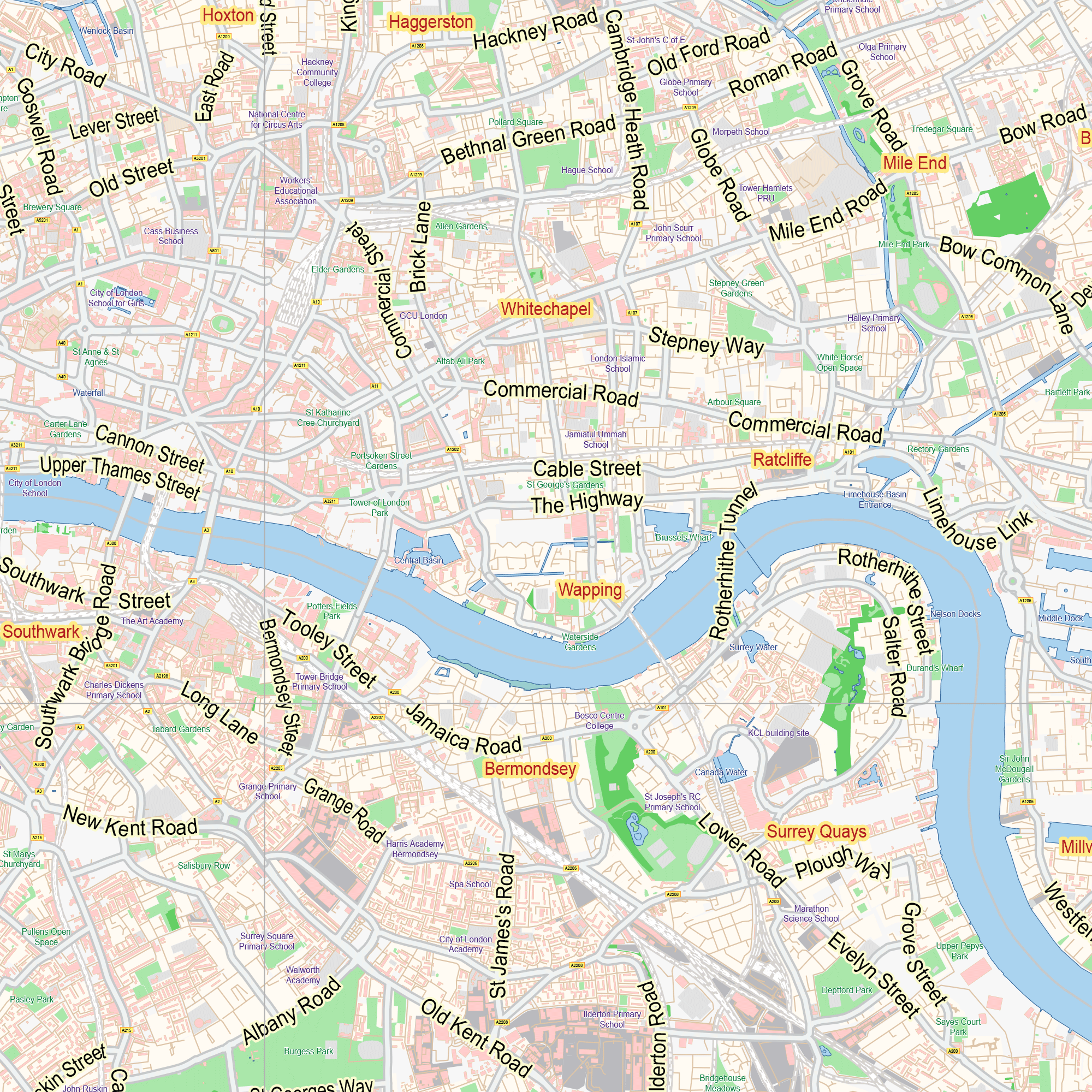 London Center UK printable editable layered PDF Vector Map v.2