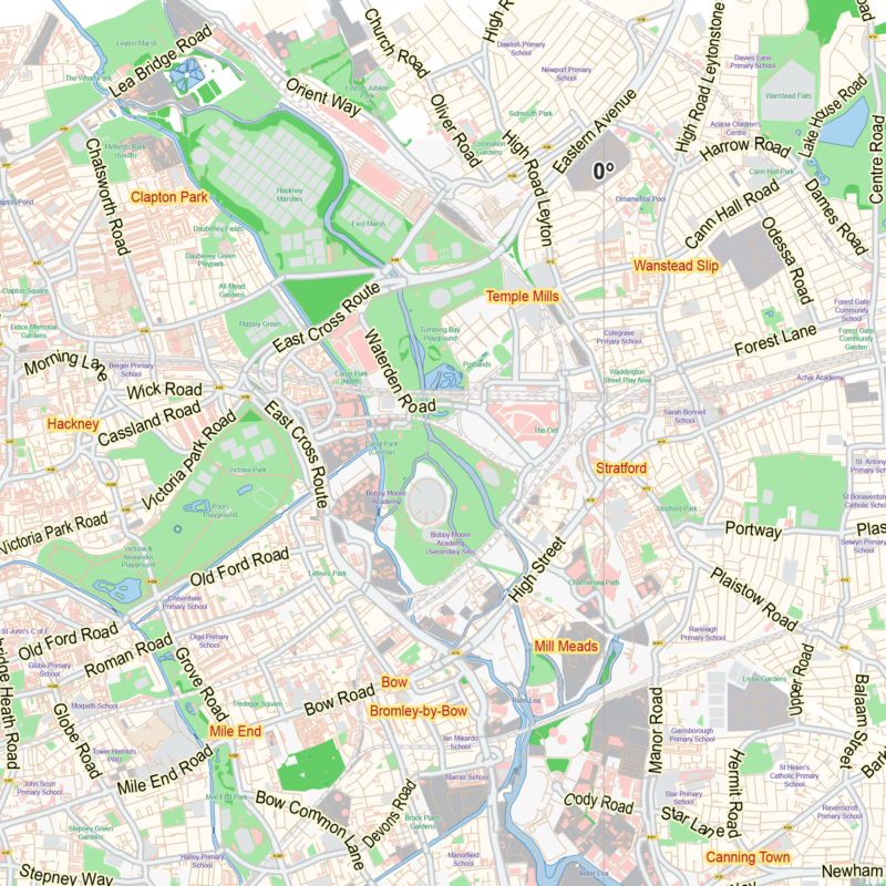 London Center UK printable editable layered PDF Vector Map v.2