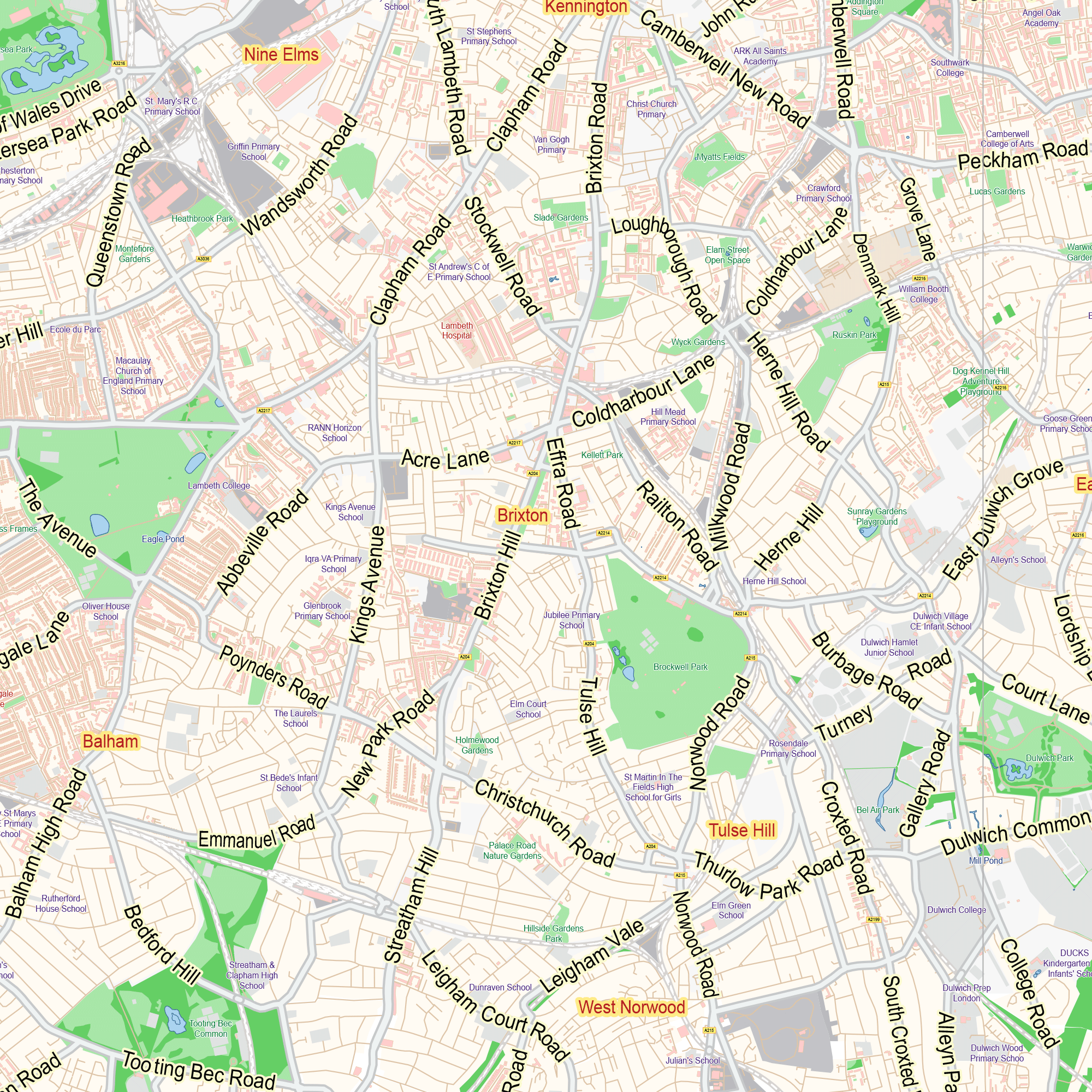 London Center UK printable editable layered PDF Vector Map v.2