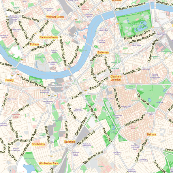 London Center UK printable editable layered PDF Vector Map v.2