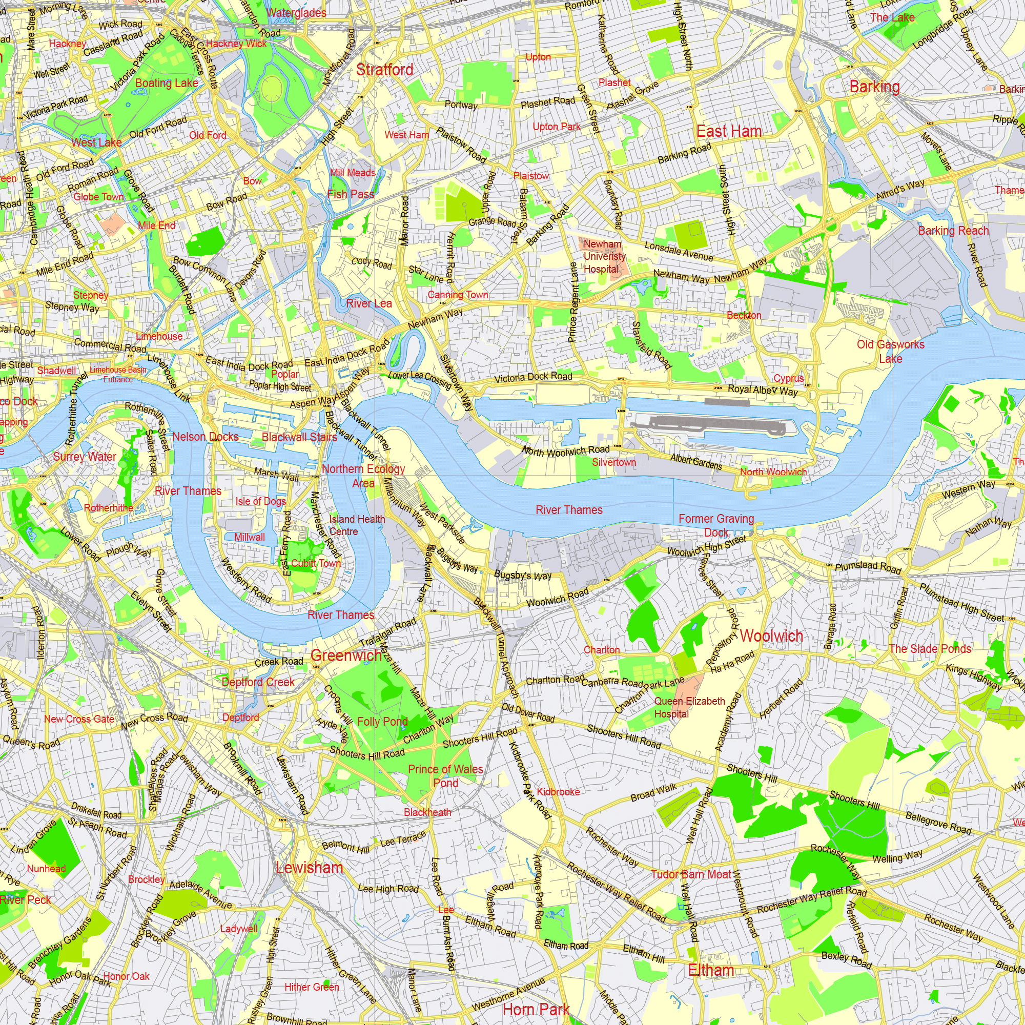 London Greater UK printable editable layered PDF Vector Map – Maps in ...