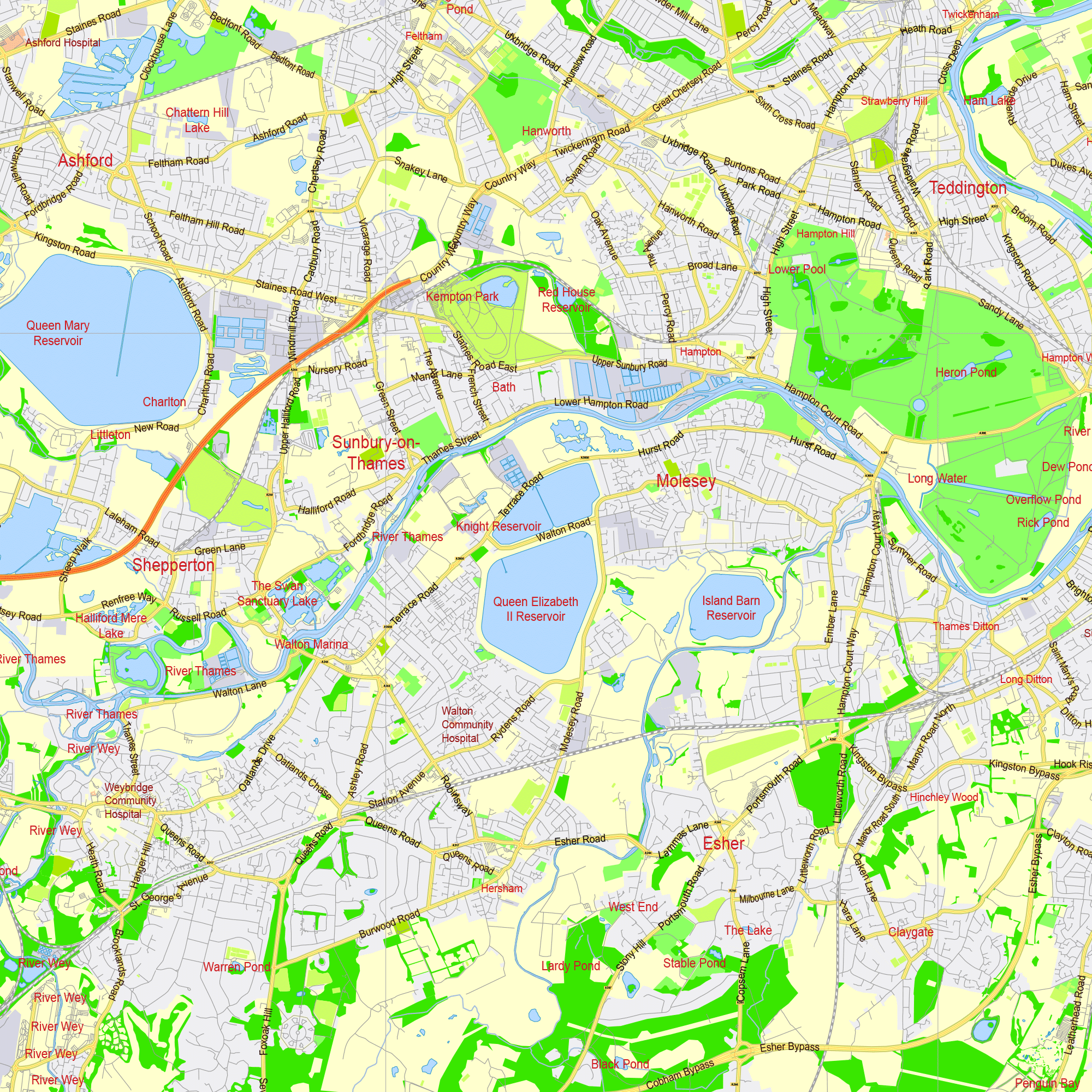 London Greater UK printable editable layered PDF Vector Map – Maps in ...