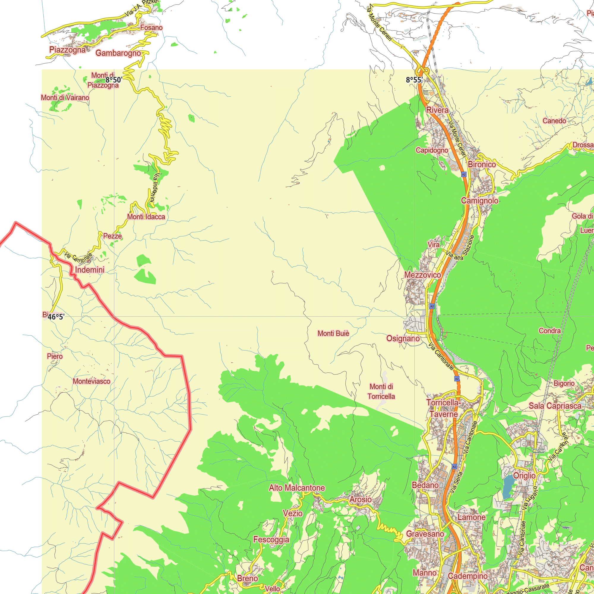 Lugano Switzerland printable editable layered PDF Vector Map – Maps in ...