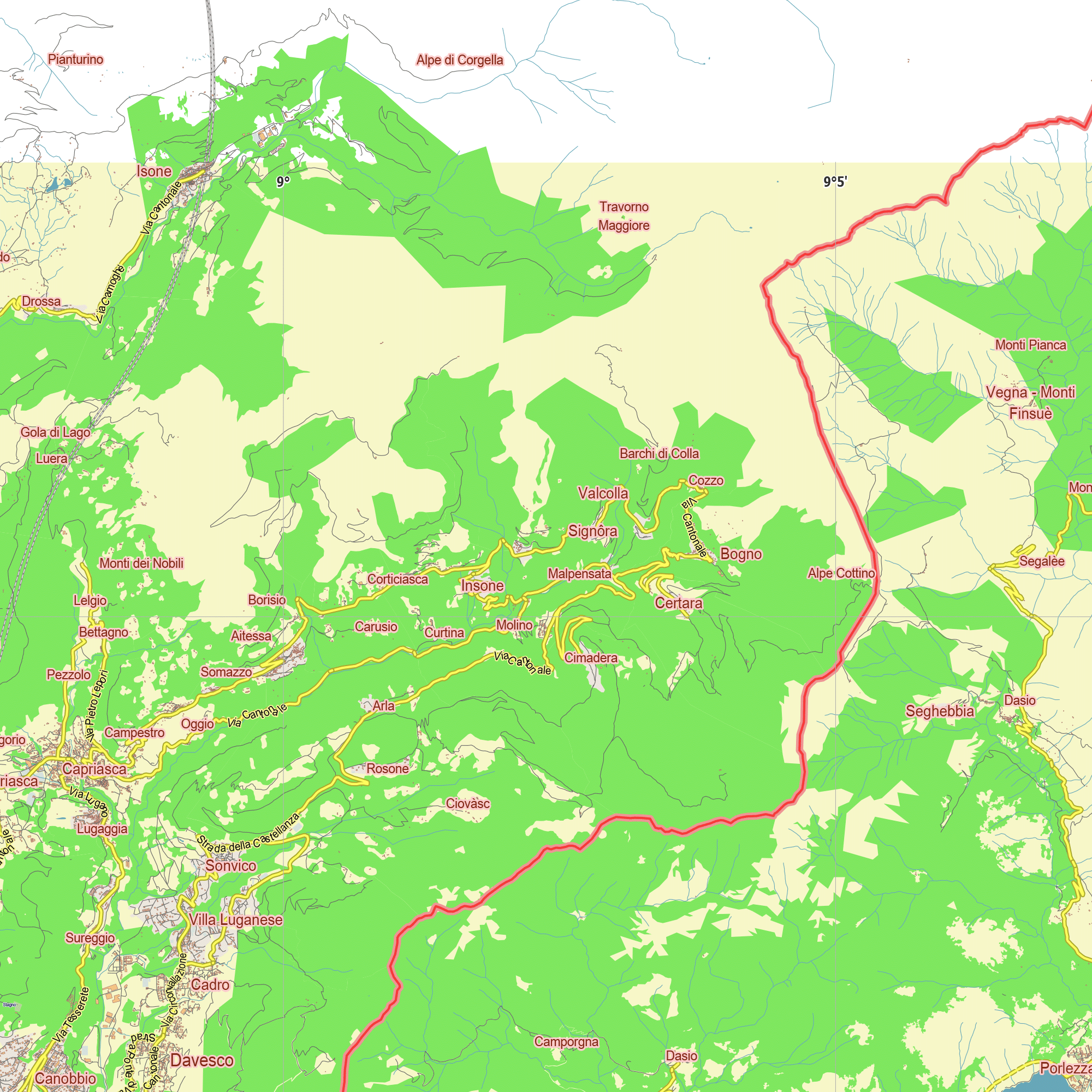 Lugano Switzerland printable editable layered PDF Vector Map – Maps in ...