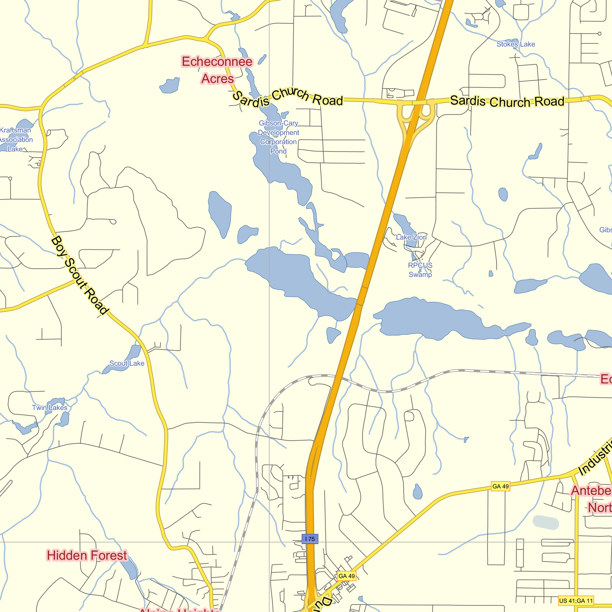 Macon Georgia US printable editable layered PDF Vector Map – Maps in ...