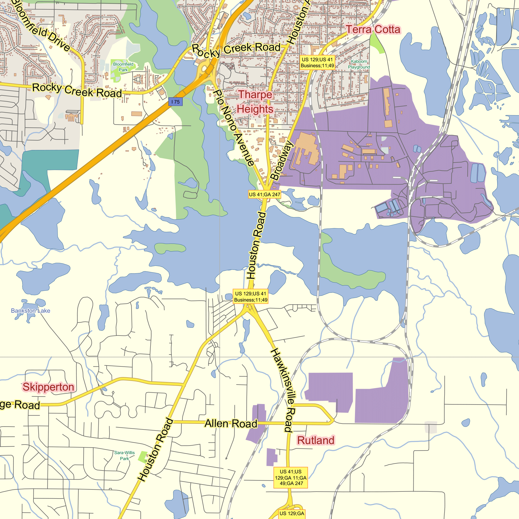 Macon Georgia US printable editable layered PDF Vector Map – Maps in ...