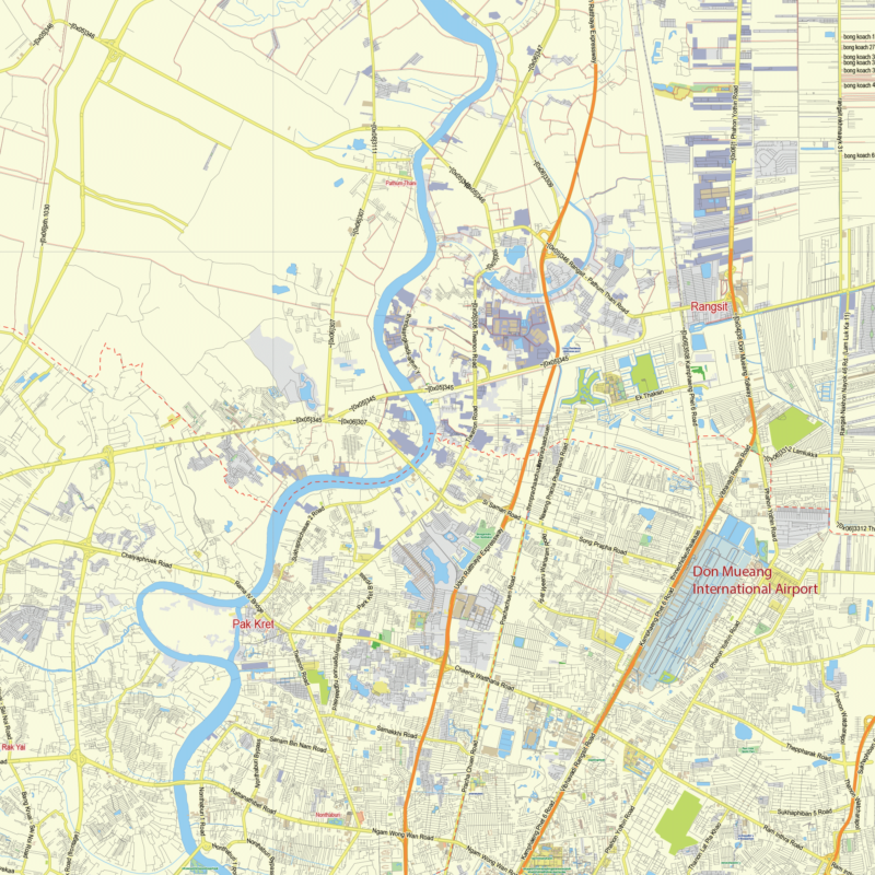 Bangkok Thailand printable editable layered PDF Vector Map – Maps in ...