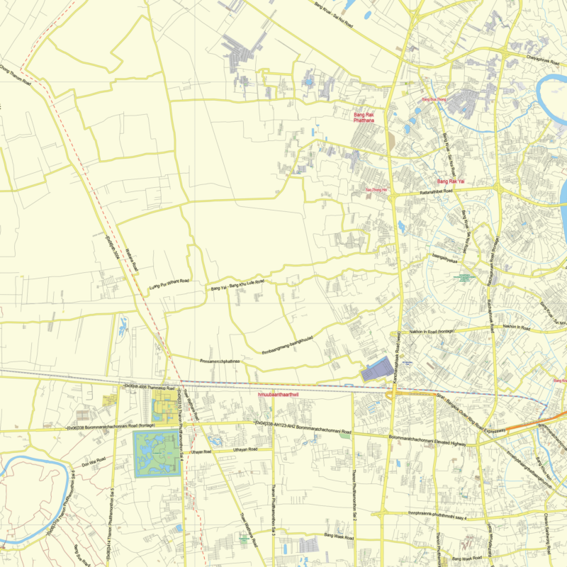 Bangkok Thailand printable editable layered PDF Vector Map – Maps in ...