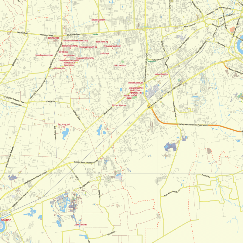 Bangkok Thailand printable editable layered PDF Vector Map – Maps in ...