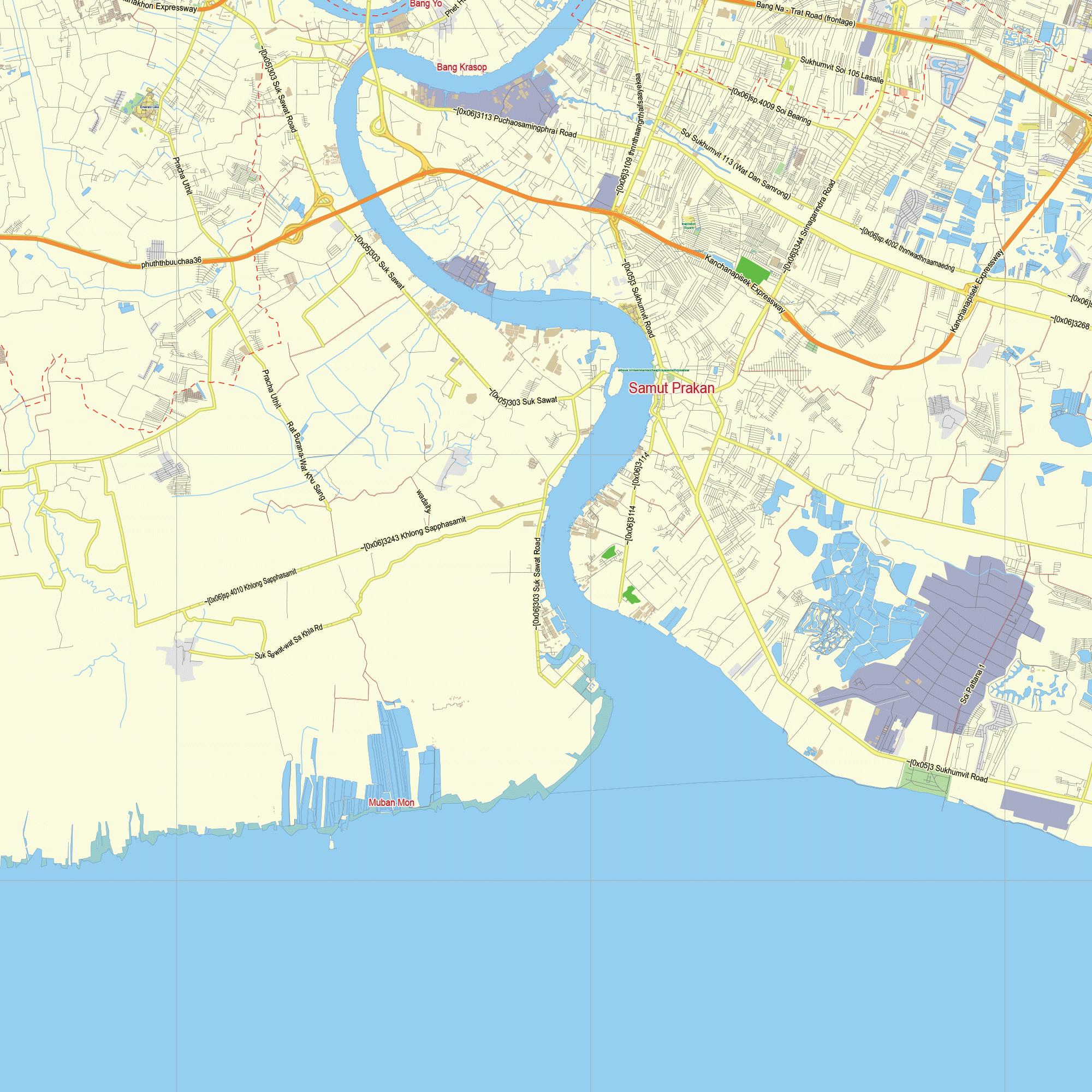 Bangkok Thailand printable editable layered PDF Vector Map – Maps in ...