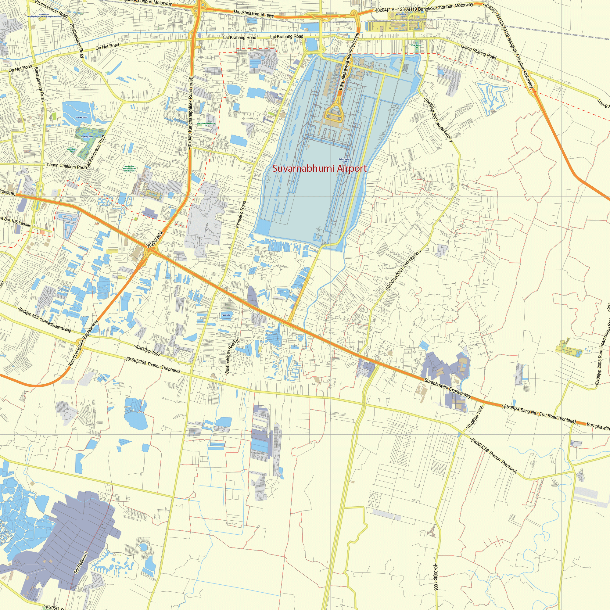 Bangkok Thailand printable editable layered PDF Vector Map – Maps in ...