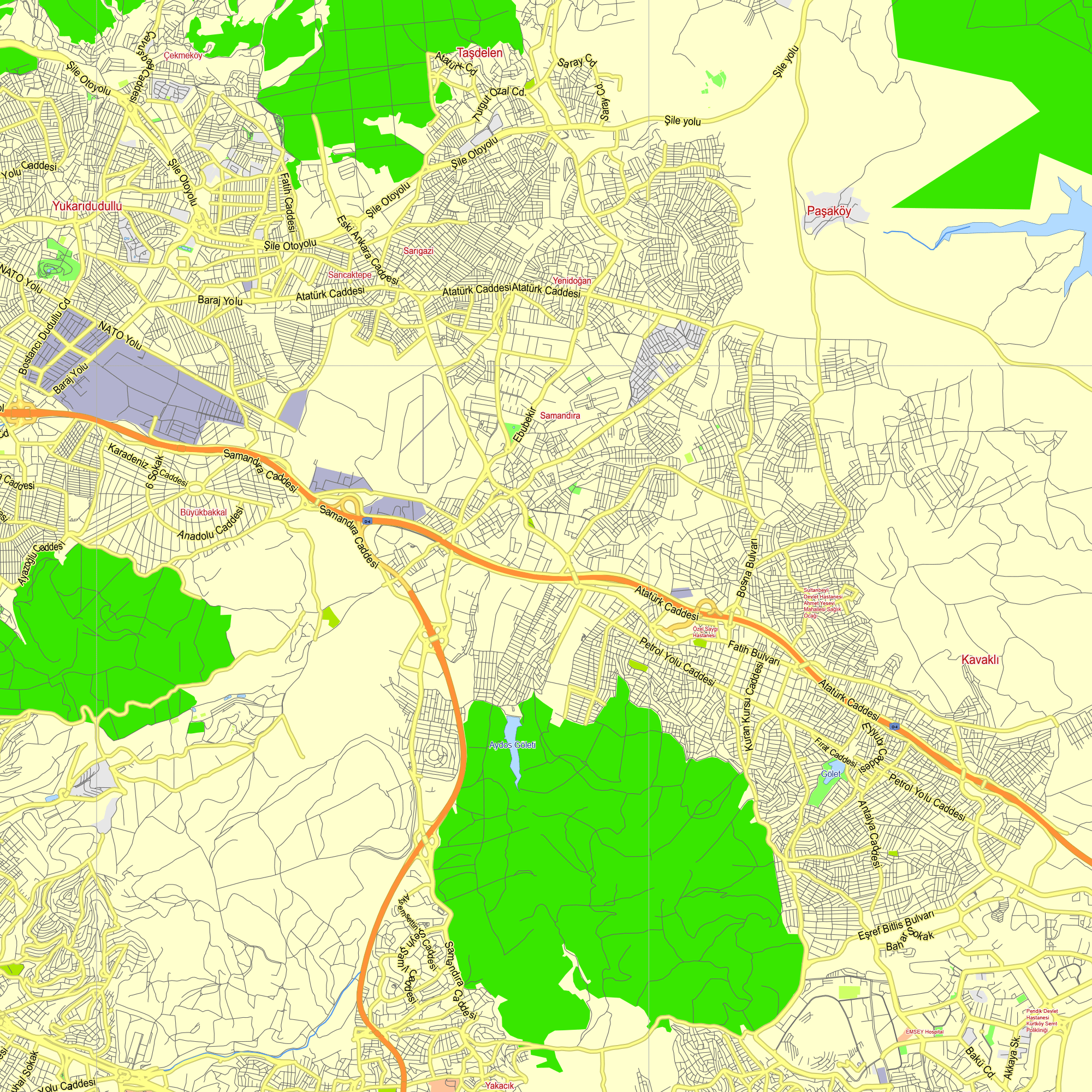 Istanbul Turkey printable editable layered PDF Vector Map – Maps in ...