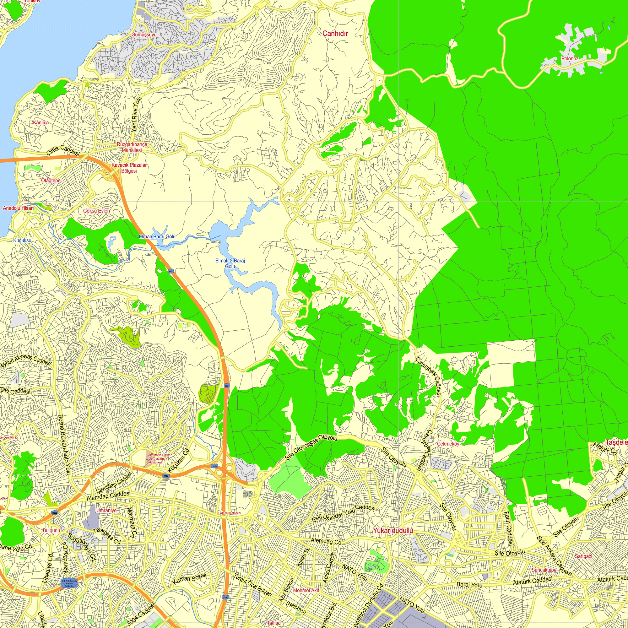 Istanbul Turkey printable editable layered PDF Vector Map – Maps in ...