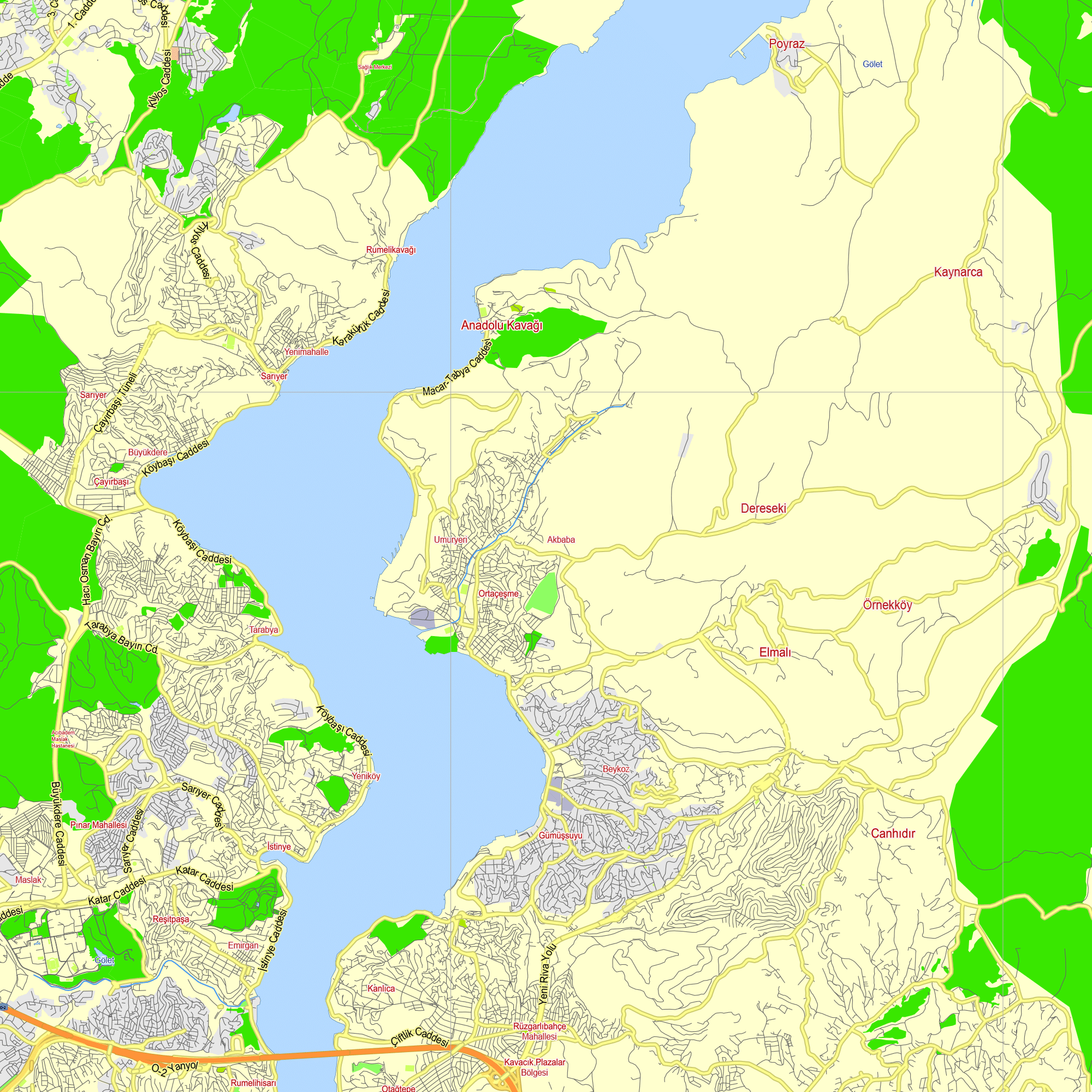 Istanbul Turkey printable editable layered PDF Vector Map – Maps in ...